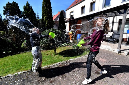 Wet Monday on Easter Monday in Poland, Szczecin - 18 Apr 2022 Stock ...