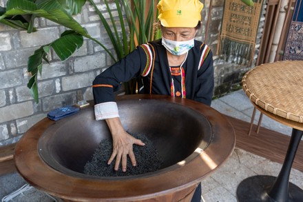 Staff Member Demonstrates Tea Making During Editorial Stock Photo ...