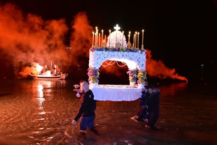 Worshipers Carry Epitaph Inside Sea Among Editorial Stock Photo - Stock ...