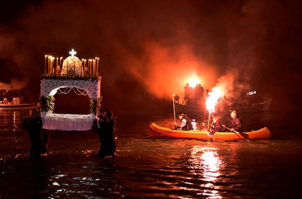Worshipers Carry Epitaph Inside Sea Among Editorial Stock Photo - Stock ...