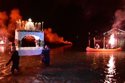 Worshipers Carry Epitaph Inside Sea Among Editorial Stock Photo - Stock ...