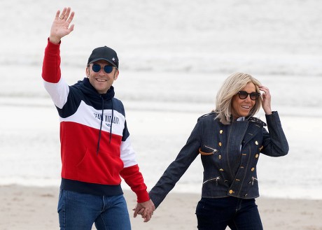 French President Emmanuel Macron His Wife Redaktionelles Stockfoto ...