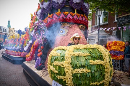Flower Carriages Drive Through Lisse During Editorial Stock Photo ...