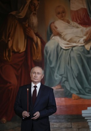 Russian President Vladimir Putin Attends Orthodox Editorial Stock Photo ...