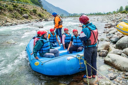 Indian Tourists Receive Instructions Raft Guide Editorial Stock Photo ...
