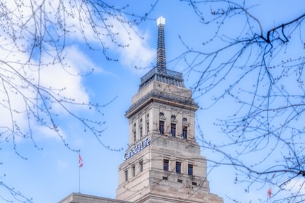 Canada Life Building Weather Beacon Framed Editorial Stock Photo ...