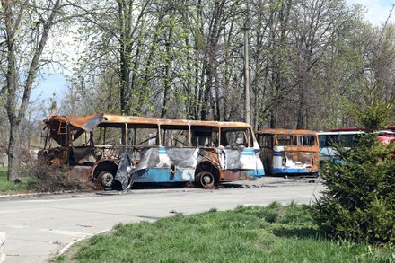 Destroyed Buses Pictured On Premises Antonov Editorial Stock Photo ...