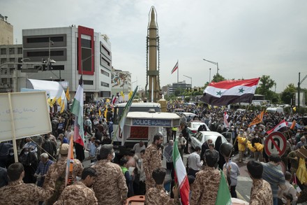 Iranian Kheibar Shekan Ballistic Missile Seen Editorial Stock Photo ...