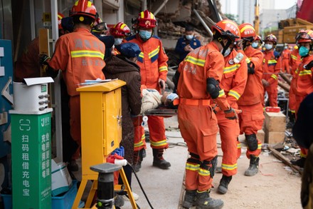 Rescuers Transfer Rescued Person Collapse Site Editorial Stock Photo ...