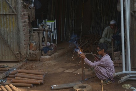 Pakistani Laborers Busy Routine Work Their Editorial Stock Photo ...