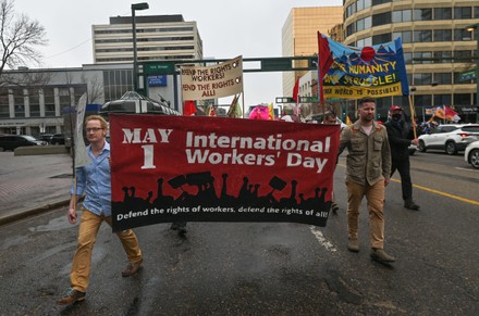 The Labour Day March In Edmonton, Canada - 01 May 2022 Stock Pictures ...