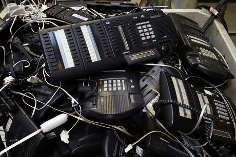 Computer Disposal Old Analogue Telephones Waiting Editorial Stock Photo ...