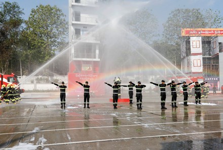 Members Myanmar Fire Service Department Perform Editorial Stock Photo ...