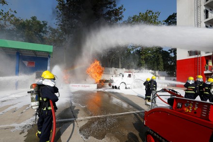 Members Myanmar Fire Service Department Perform Editorial Stock Photo ...