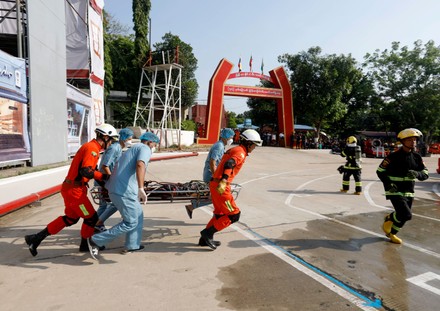 Members Myanmar Fire Services Department Drive Editorial Stock Photo ...