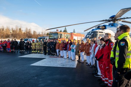 Minutes Silence Members Fire Brigade Icelandic Editorial Stock Photo ...