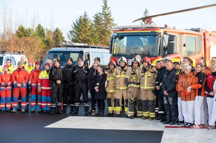 Minutes Silence Members Fire Brigade Icelandic Editorial Stock Photo ...