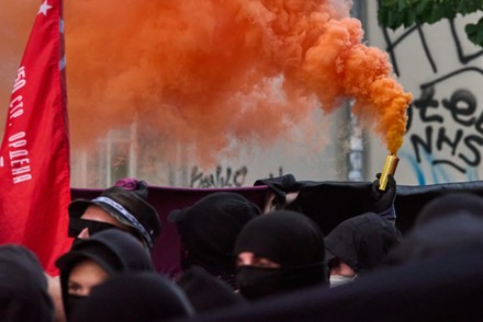 Leftwing Autonomists Demonstrate Under Motto Defend Editorial Stock ...
