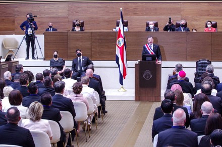 Costa Rican President Rodrigo Chaves Delivers Editorial Stock Photo ...