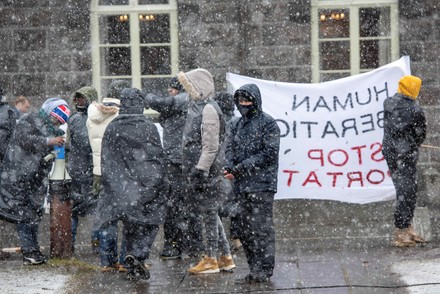 Refugees Protesting Third Day Row Heavy Editorial Stock Photo - Stock ...