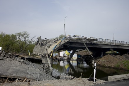 General View Destroyed Bridge Irpin During Editorial Stock Photo ...