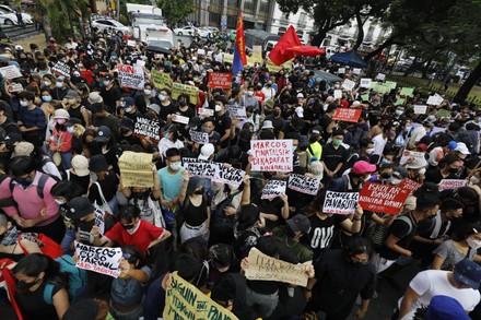 Filipino Protestors Stage Demonstration Calling Out Editorial Stock ...