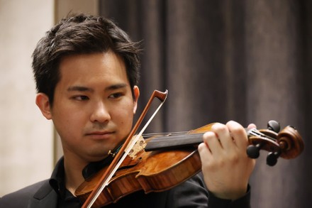 Japanese Violinist Fumiaki Miura Displays Stradivarius Editorial Stock ...