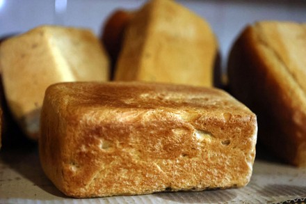 Bakery Worker Puts Bread Loaves Armed Editorial Stock Photo - Stock ...