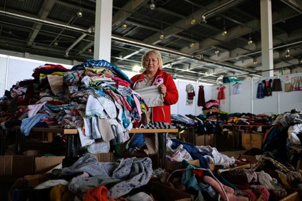 Volunteer Divides Organizes Disposition Some Clothes Editorial Stock ...