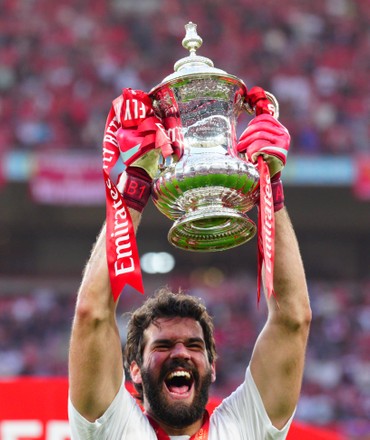 Liverpool Goalkeeper Alisson Becker Celebrates Trophy Editorial Stock ...