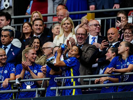 Sam Kerr Lifts Trophy After Chelsea Editorial Stock Photo - Stock Image ...