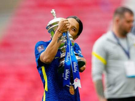 Sam Kerr Kisses Trophy After Chelsea Editorial Stock Photo - Stock ...