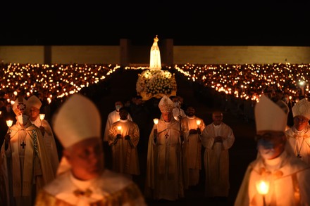Evening Candle Procession At The Sanctuary of Fátima Pilgrimage, Fatima ...