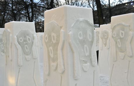 Snow Sculptures Spirit Scream By Norwegian Editorial Stock Photo ...