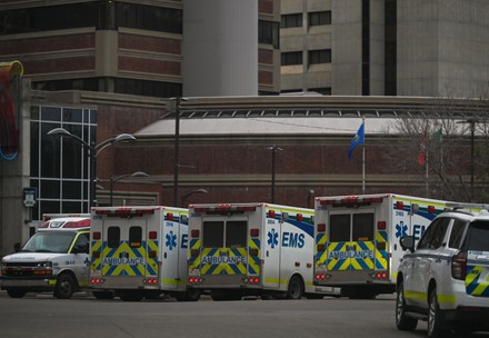 Ambulances Seen Outside Emergency Department Edmontons Editorial Stock ...
