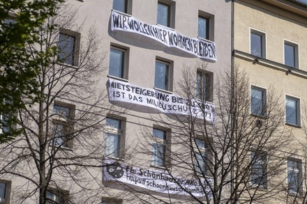 Protest Banners On House Facade Residential Editorial Stock Photo ...