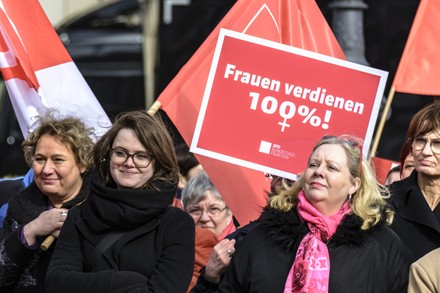Demonstrators Joint Rally German Trade Union Editorial Stock Photo ...