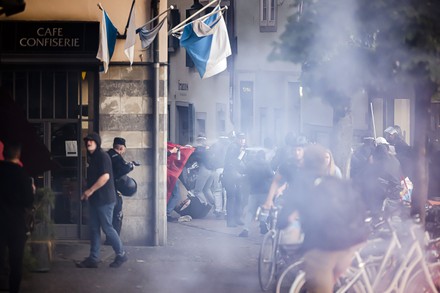 Riot Police Use Pepper Spray Rubber Editorial Stock Photo - Stock Image ...