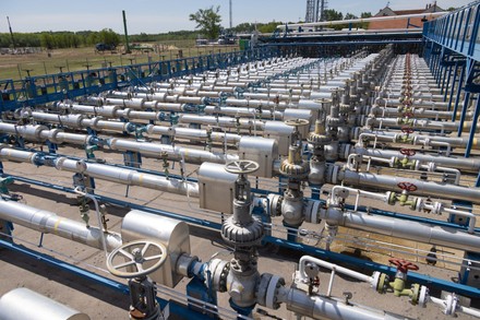 Gas Pipes Seen Natural Gas Storage Editorial Stock Photo - Stock Image ...
