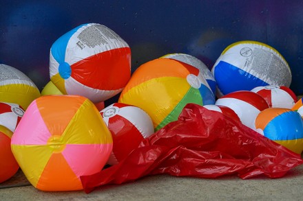 Pile Deflated Beach Balls After Final Editorial Stock Photo - Stock ...