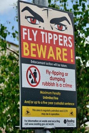 New Fly Tipping Signs Have Been Editorial Stock Photo - Stock Image ...