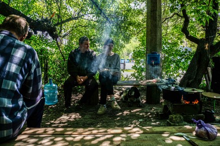 People Seat Under Trees Cook Food Editorial Stock Photo - Stock Image ...