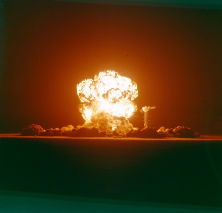Atomic Bomb Exploding During Testing Nevada Editorial Stock Photo ...