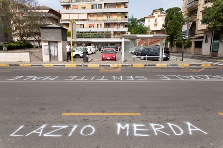 Lettering On Street Monteverde District Rome Editorial Stock Photo ...