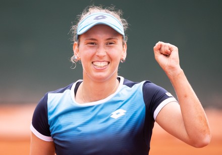 Belgian Elise Mertens Celebrates After Winning Editorial Stock Photo ...