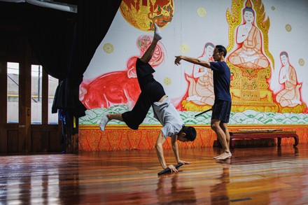 Khon Performers Seen Practicing Chang Theatre Editorial Stock Photo ...
