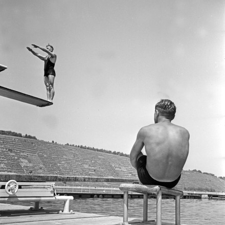 High Diver Preparing Before He Jumps Editorial Stock Photo - Stock ...