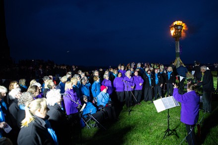 Choirs West Yorkshire Sing Castle Hill Editorial Stock Photo - Stock ...