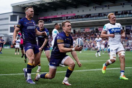 Jamie Shillcock Worcester Warriors Celebrates Scoring Editorial Stock ...