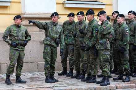 Representatives Finnish Armed Forces Prepare Military Editorial Stock ...
